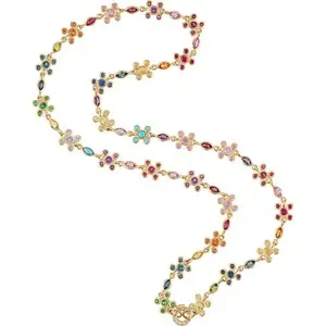 EDEN PRESLEY In Sync Gold Sapphire Necklace - Rainbow