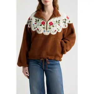 The Great. The Plush Wildflower Pullover - Chestnut