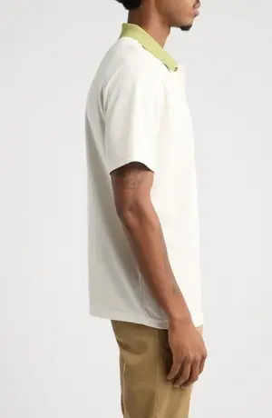 MALBON Fairway Hex Piqué Golf Polo - Ivory