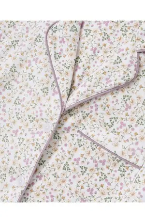 PETITE PLUME Pima Cotton Short Sleeve Pajamas - Light Tan