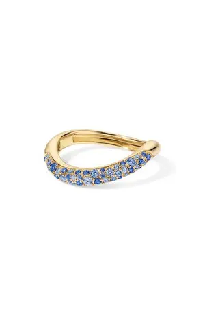 EDEN PRESLEY 14k Gold Sapphire Wave Ring - Blue