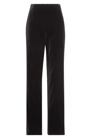 Khaite Ryden Stretch Velveteen Pants - Black
