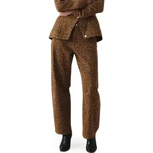 Warp + Weft Bna Soft Curve Barrel Twill Pants - Leopard