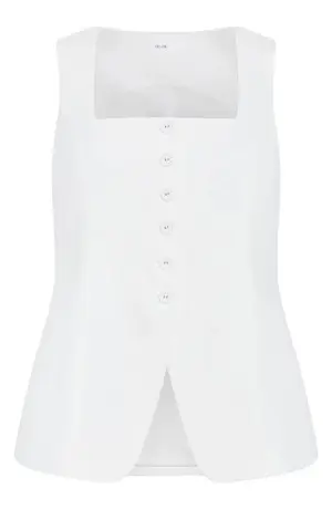 City Chic Abbie Square Neck Vest - Ivory