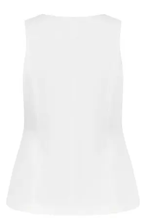 City Chic Abbie Square Neck Vest - Ivory