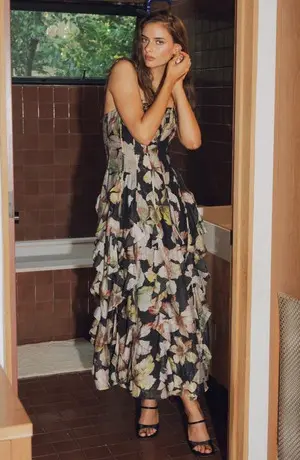 CIEBON Loiselle Floral Ruffle Maxi Dress