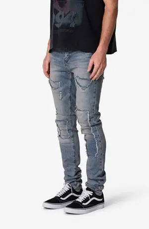 Mnml Skinny Distressed Repair Patch Jeans