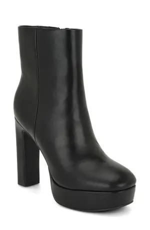 Nine West Danella Faux Leather Platform Bootie - Blk01