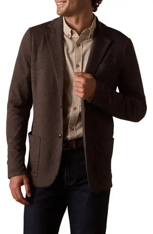 THE NORMAL BRAND Knit Cotton Blend Herringbone Sport Coat