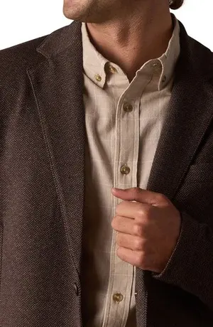 THE NORMAL BRAND Knit Cotton Blend Herringbone Sport Coat