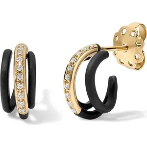 EDEN PRESLEY In The Black 14k Gold Huggie Hoop Earrings - Diamond