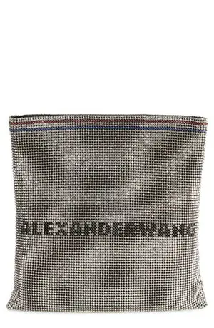 Alexander Wang Wanglock Rhinestone Clutch - Silver