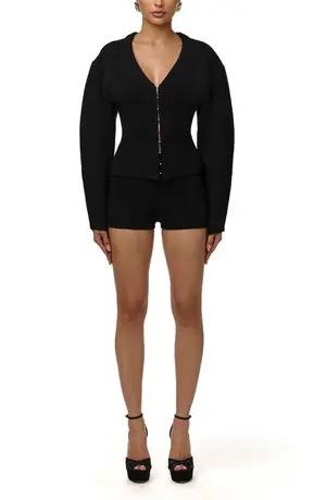 Naked Wardrobe Knit Hot Pants - Black
