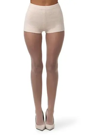 Naked Wardrobe Knit Hot Pants - Bone