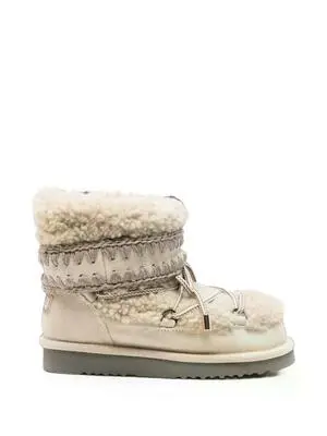Mou Eskimo 18 Crochet-trim Ankle Boots - Neutrals