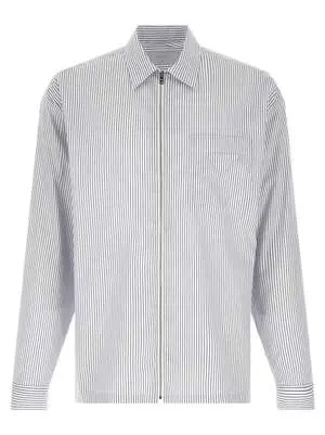 Prada Zip Striped Shirt - Blue