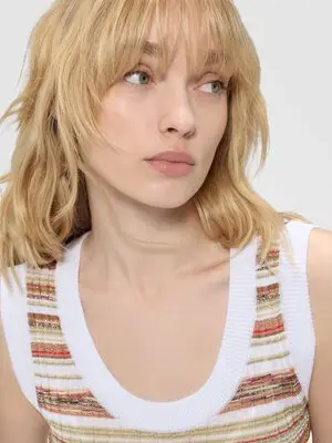 Missoni Sleeveless Ribbed Striped Mini Dress
