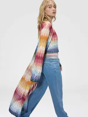 Missoni Long Cardigan With Dégradé Wave Motif