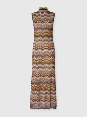 Missoni Long Halterneck Dress In Lamé Viscose - Multicoloured