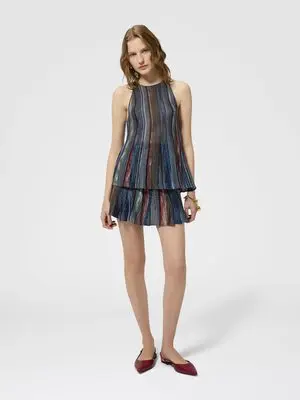 Missoni Flared Space-dye Viscose Lamé Mini Skirt