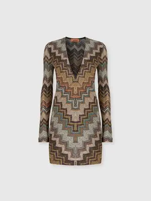 Missoni Zig Zag Knit Mini Dress In Viscose - Multicoloured