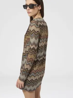 Missoni Zig Zag Knit Mini Dress In Viscose