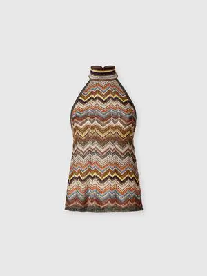 Missoni Halterneck Top With Striped Chevron Motif - Multicoloured
