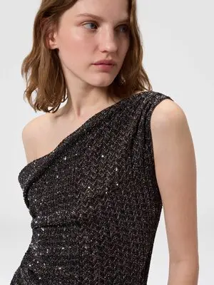 Missoni One-shoulder Long Dress With Sequins