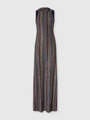 Missoni Long Dress In Striped Knit - Multicoloured