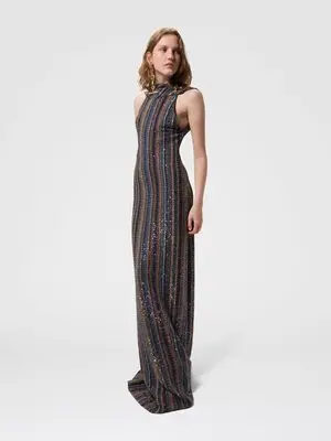 Missoni Long Dress In Striped Knit