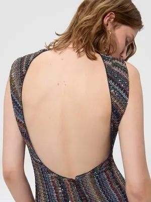 Missoni Long Dress In Striped Knit