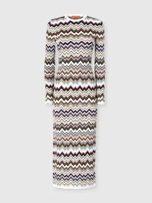 Missoni Chevron Viscose And Wool Midi Dress - Multicoloured