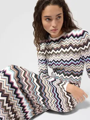 Missoni Chevron Viscose And Wool Midi Dress