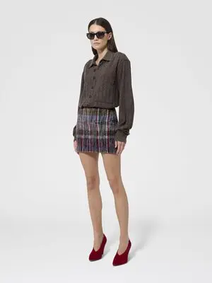 Missoni Pure Wool Mini Skirt With Check Motif
