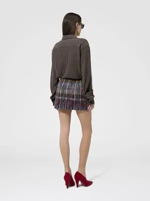 Missoni Pure Wool Mini Skirt With Check Motif