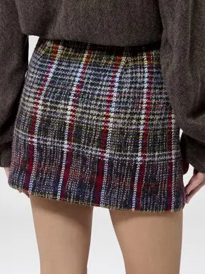 Missoni Pure Wool Mini Skirt With Check Motif
