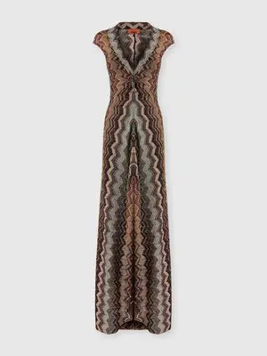 Missoni Long Dress With Knotted Neckline - Multicoloured