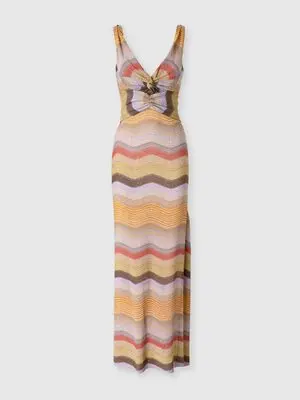 Missoni Long Draped Dress With Wave Motif - Multicoloured