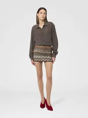 Missoni Mini Skirt In Lamé Viscose With Zig Zag Motif