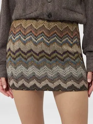 Missoni Mini Skirt In Lamé Viscose With Zig Zag Motif