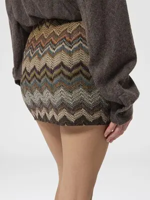 Missoni Mini Skirt In Lamé Viscose With Zig Zag Motif