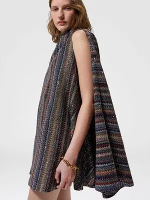 Missoni Flared Mini Dress With Draped Neckline