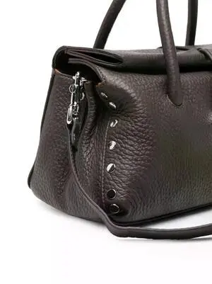 ZANELLATO Dotta Stud-embellished Leather Tote Bag - Brown