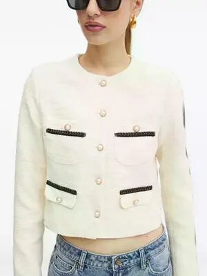MORGAN Vaker Bouclé-knit Cropped Tweed Jacket