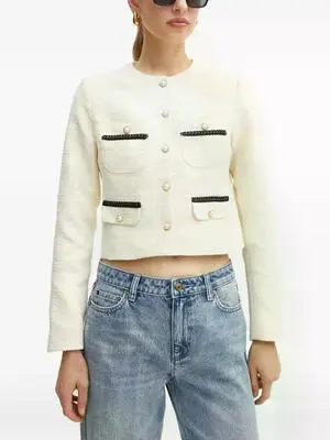 MORGAN Vaker Bouclé-knit Cropped Tweed Jacket - Neutrals