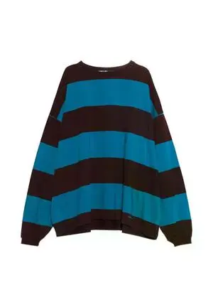 Bimba Y Lola Oversized Teal Striped T-shirt - Brown