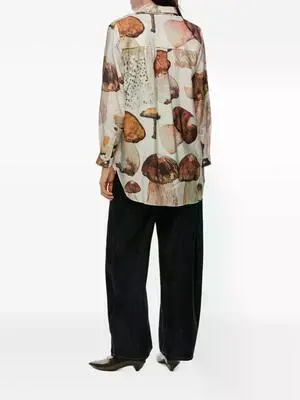 Bimba Y Lola Off-white Straight-cut Funghi Shirt - Neutrals