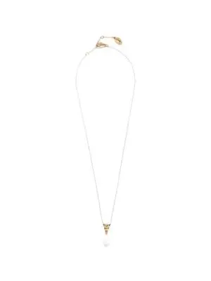 Bimba Y Lola Two-tone Necklace With Panther-head And Pearl - Silver