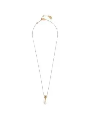 Bimba Y Lola Two-tone Necklace With Panther-head And Pearl - Silver