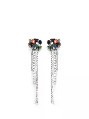 Bimba Y Lola Tulip And Stone Earrings With -crystals - Silver